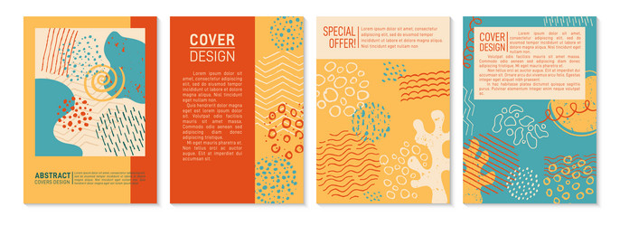 Abstract fish trendy notebook cover set exotic Vector Image