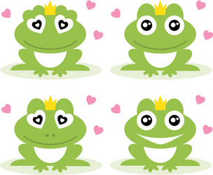 Cartoon cute frogs in different positions Vector Image