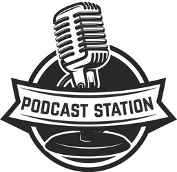 Music podcast radio logo icon design Royalty Free Vector