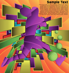 Abstract cricket player polygonal low poly Vector Image