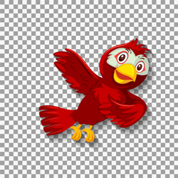 Cute red bird cartoon character Royalty Free Vector Image