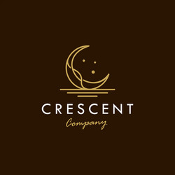 Crescent moon triangle tech logo download Vector Image