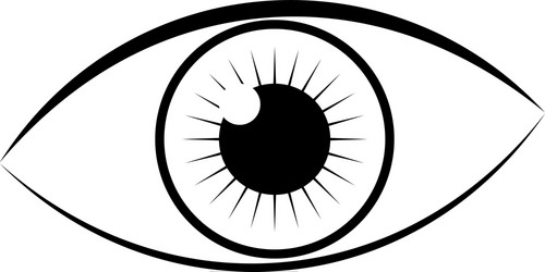 Simple eye lineart Royalty Free Vector Image - VectorStock