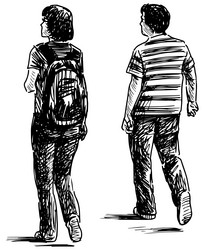 Drawings Of People Walking Away