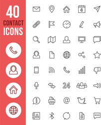 Contact web icons telephone home address email Vector Image