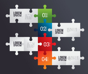 Puzzle font colorful jigsaw alphabet Royalty Free Vector