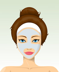 Beautiful woman with facial mask Royalty Free Vector Image
