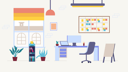 Office design and interior isolated cartoon Vector Image
