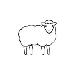 Cartoon comic cut white sheep stickman icon Vector Image