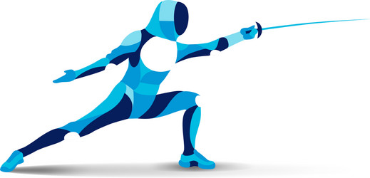 Trendy stylized movement fencing line Royalty Free Vector