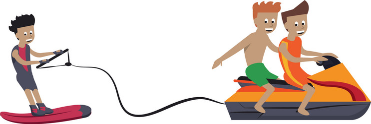 Wakeboarding extreme sport cartoons Royalty Free Vector