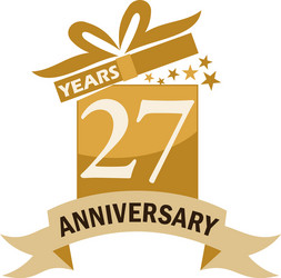 27 year ribbon anniversary Royalty Free Vector Image