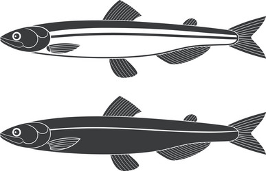 Cartoon fish for food set sea fishing flat Vector Image