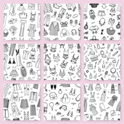 Big set of hand drawn fashion clothes Royalty Free Vector