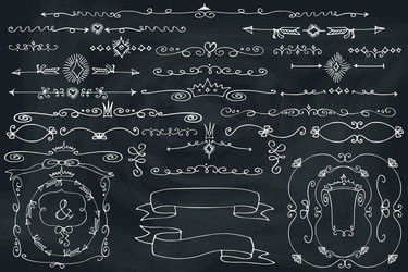 Chalkboard Doodle Elements Royalty Free Vector Image