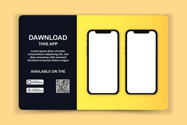 Download page mobile app template Royalty Free Vector Image