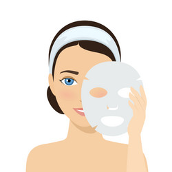 Girl washing her face with special skincare soap Vector Image