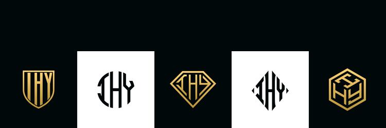 Initial letters hyz logo designs bundle Royalty Free Vector