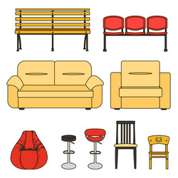 Colorful set of seats Royalty Free Vector Image