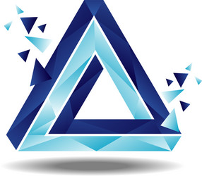 Impossible geometric shape the penrose triangle Vector Image