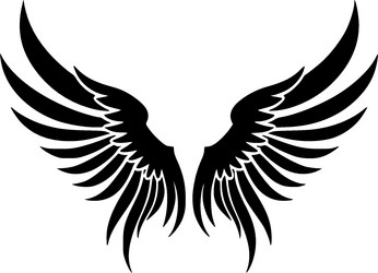 A male angel flaps large wings Royalty Free Vector Image