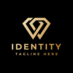 Double diamond line logo design Royalty Free Vector Image