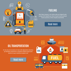 Two fuel pump banner set Royalty Free Vector Image