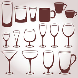 Beer glassware line icons Royalty Free Vector Image
