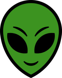 Alien head isolated white background design Vector Image
