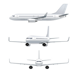 Drawing airplane landing at airport Royalty Free Vector