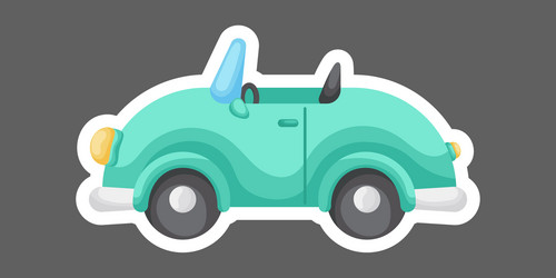 Cartoon green car front view Royalty Free Vector Image