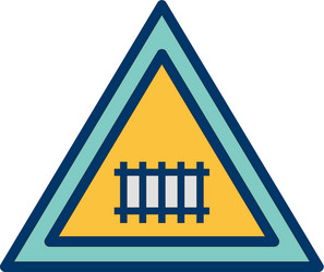 Level crossing with gate road sign icon Royalty Free Vector