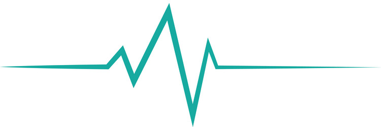 Heartbeat diagram with long straight line part Vector Image