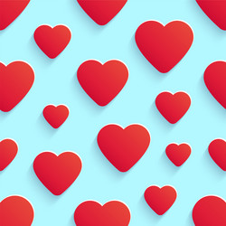 Valentines day red hearts seamless pattern Vector Image