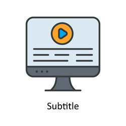 Subtitle solid icons simple stock Royalty Free Vector Image