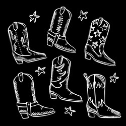 Cowboy boots western turquoise art Royalty Free Vector Image