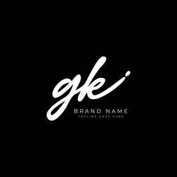 G k gk initial letter handwritten signature logo Vector Image