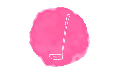 Handwritten simple icon golf putter Royalty Free Vector