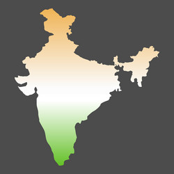 India map on national indian colors background Vector Image