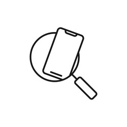 Mobile phone search icon design Royalty Free Vector Image
