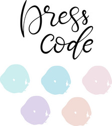 Wedding dress code color palette Royalty Free Vector Image