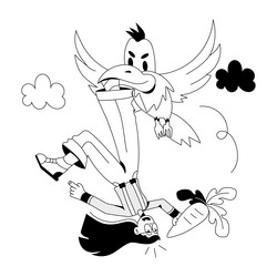 Bird attack Royalty Free Vector Image - VectorStock