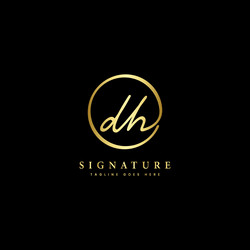 H i hi initial letter handwriting signature logo Vector Image