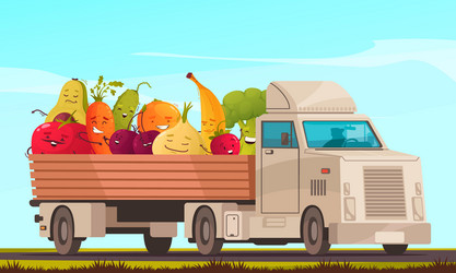 Fruit truck Royalty Free Vector Image - VectorStock