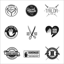 Handmade hand made craft label typography Vector Image
