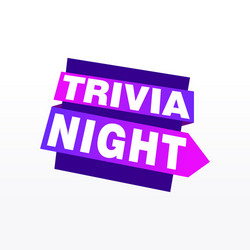 Trivia night labels banners ribbon design Vector Image