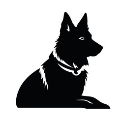 German shepherd black icon on white background Vector Image