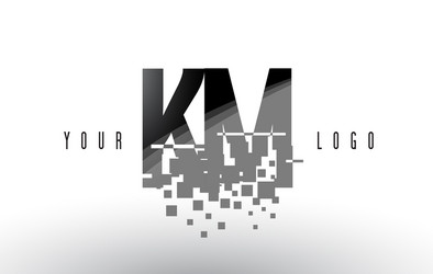 Km k m letter modern logo design with yellow Vector Image