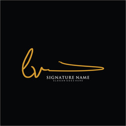 Initial lv handwriting logo with circle template Vector Image