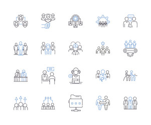 Human rights outline icons collection Royalty Free Vector